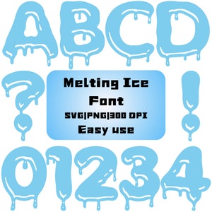 Ice Melting Font Clipart PNG SVG Bundle, Dripping Font Svg, Dripping ...