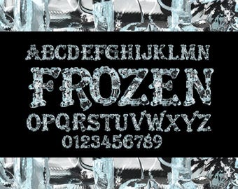 Melting Ice Font Clipart: PNG SVG Letters Bundle - Etsy
