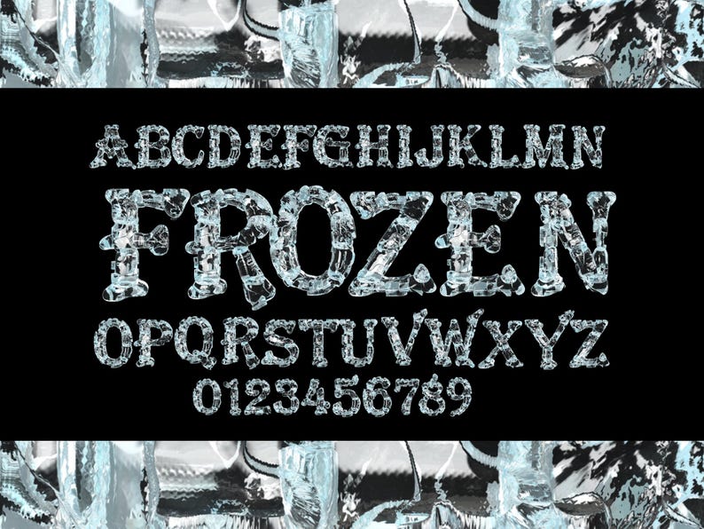 3D Ice Letters PNG SVG Bundle: Winter Font Alphabet (digital Download ...