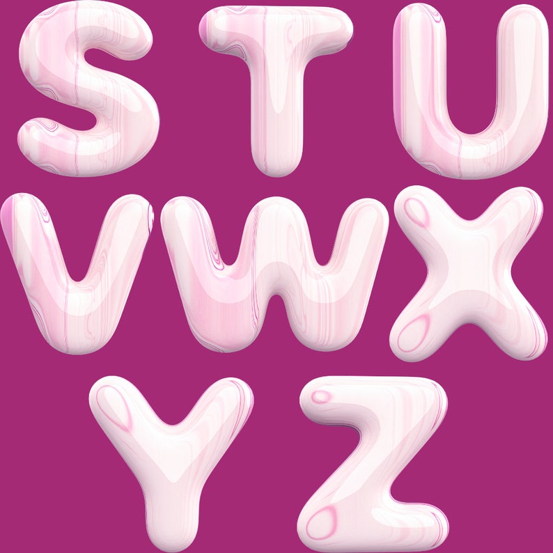 3D Bubbly Letters Clipart PNG SVG Bundle, Bubbly Font, Bubbly Alphabet ...