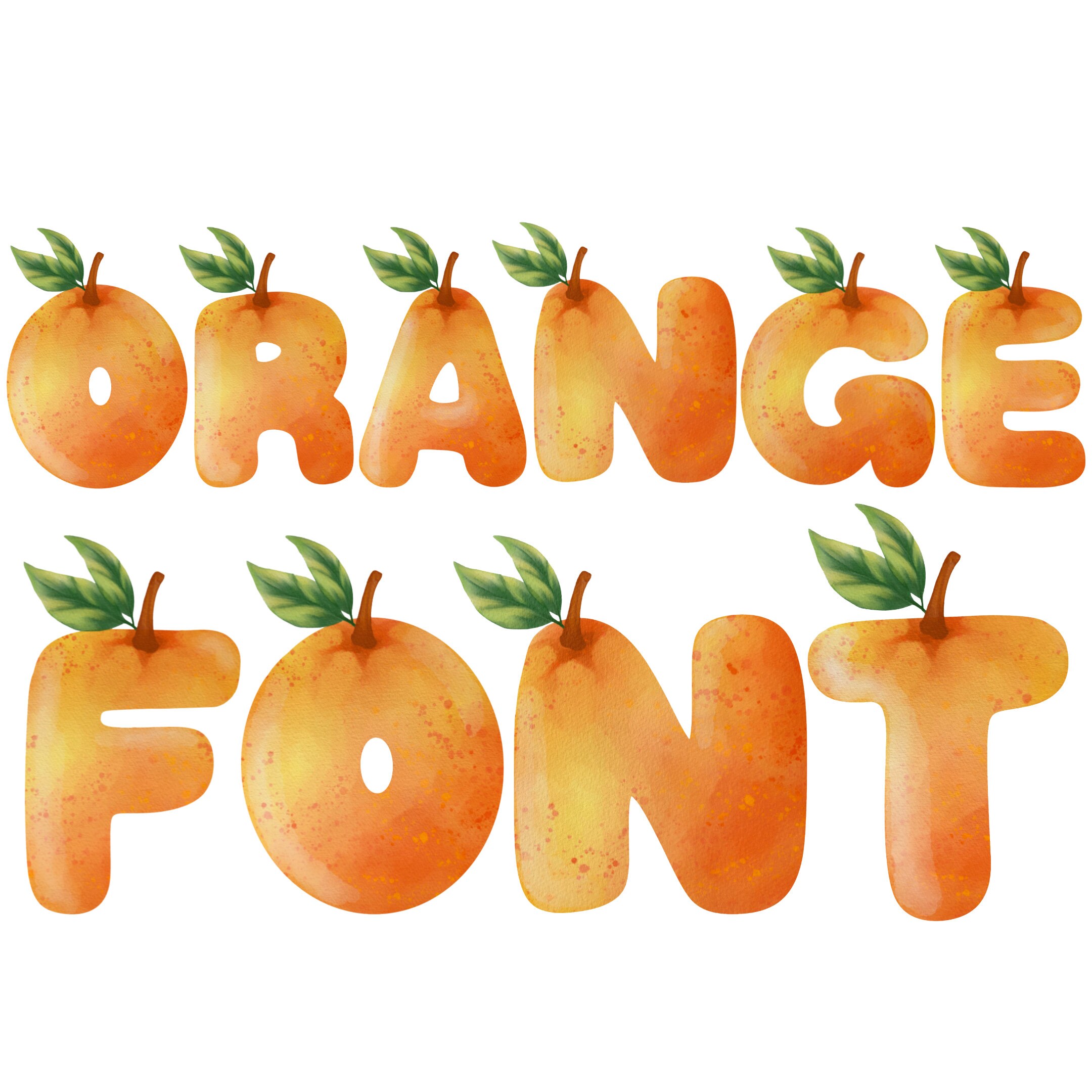 Orange Letters PNG SVG Clipart Bundle, Orange Alphabet, Orange Font Svg ...