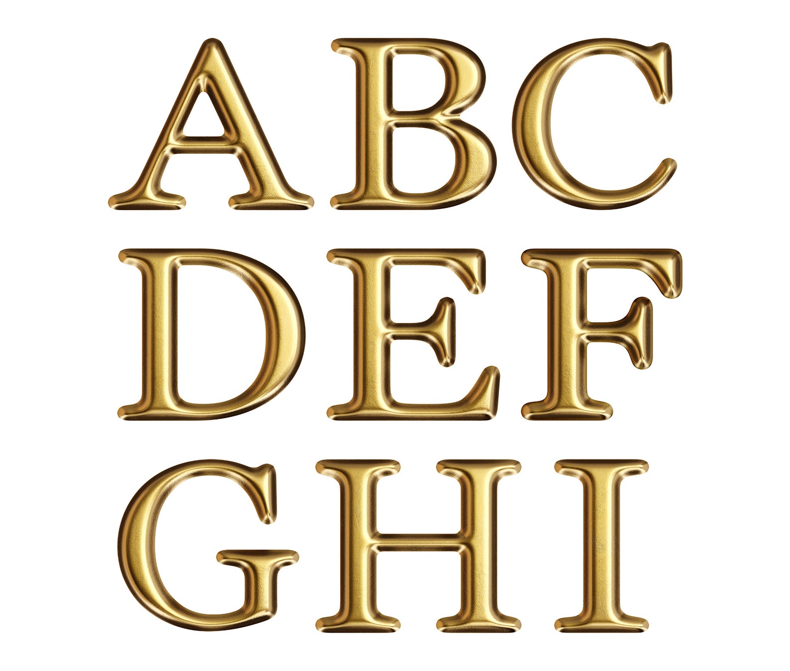 3D Gold Letters Clipart PNG SVG Bundle, Gold Font, Gold Alphabet, 3D ...