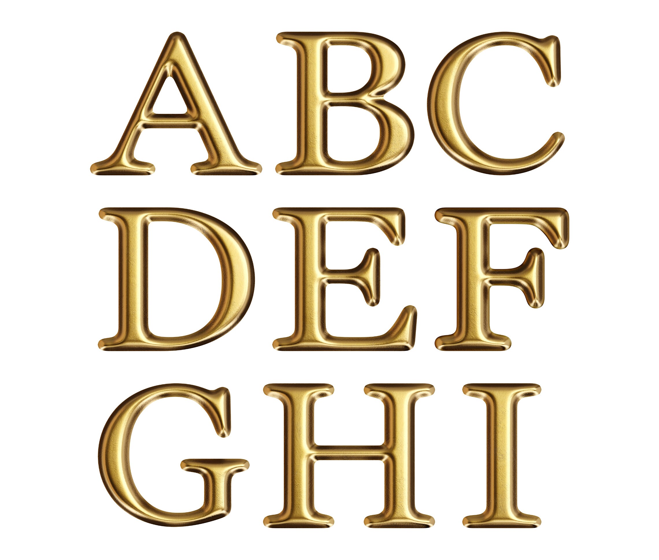 3D Gold Letters Clipart PNG SVG Bundle, Gold Font, Gold Alphabet, 3D ...