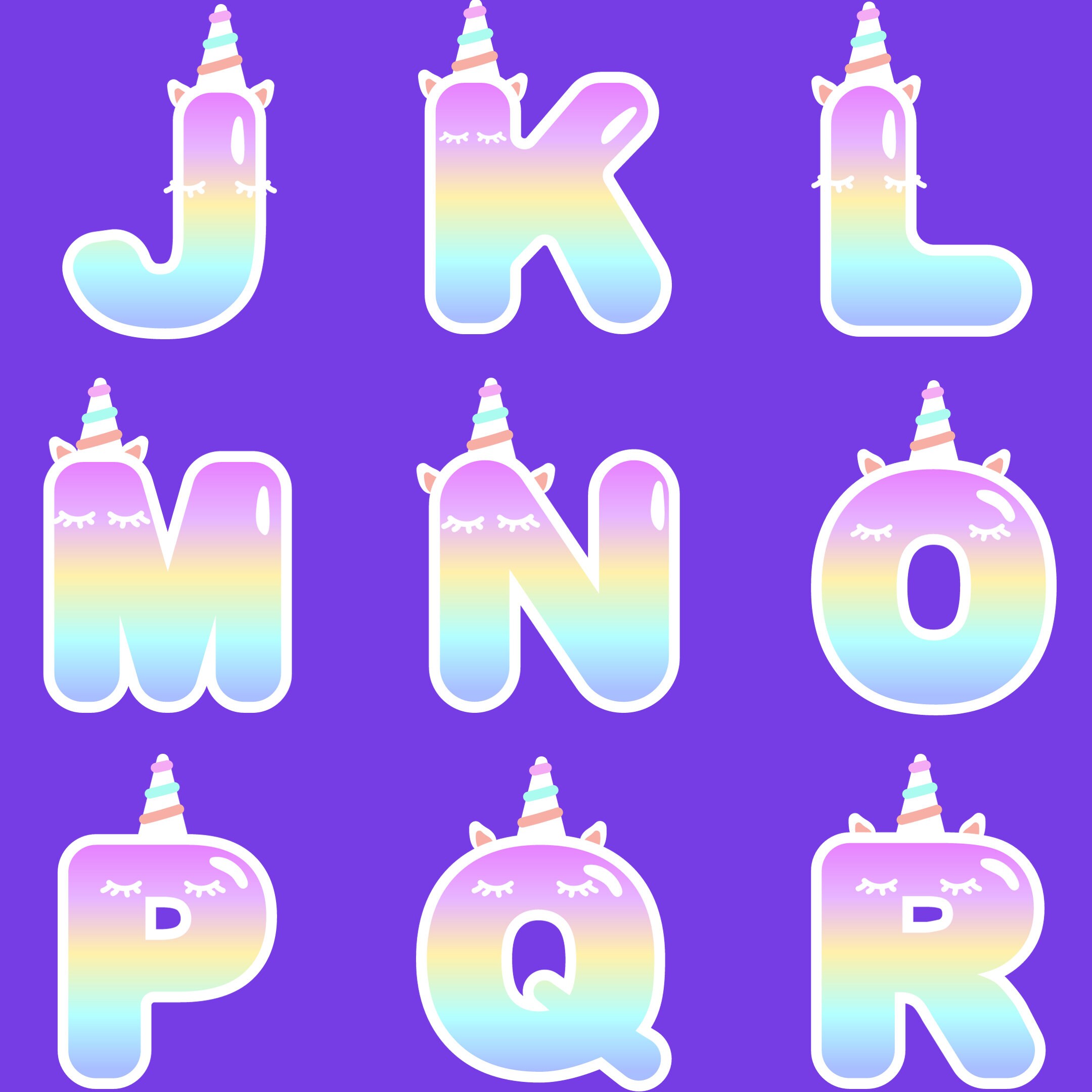 Unicorn Letters Clipart PNG SVG Bundle, Unicorn Font, Unicorn Alphabet ...
