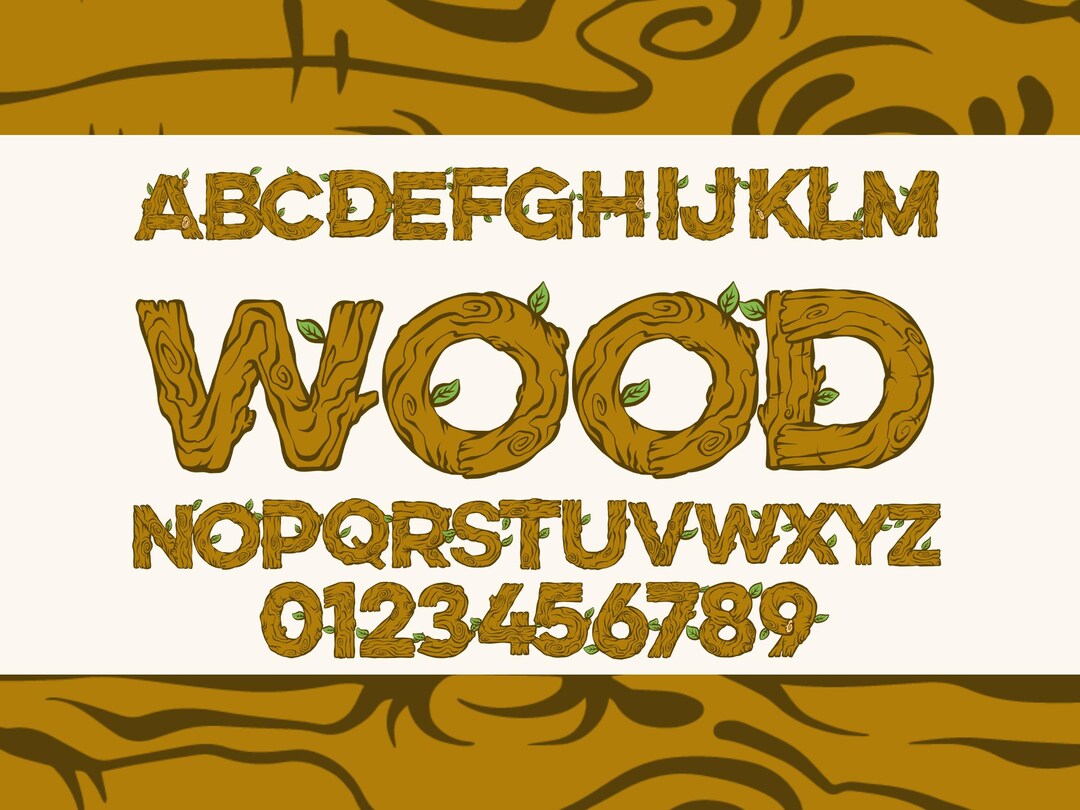 Wooden Font Clipart PNG SVG Bundle, Wood Font Svg, Wood Letters, Rustic ...