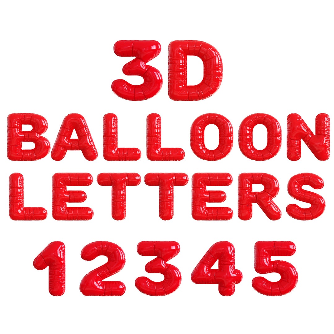 3D Balloon Letters Clipart PNG SVG Bundle, Bubbly Font, Bubbly Alphabet ...