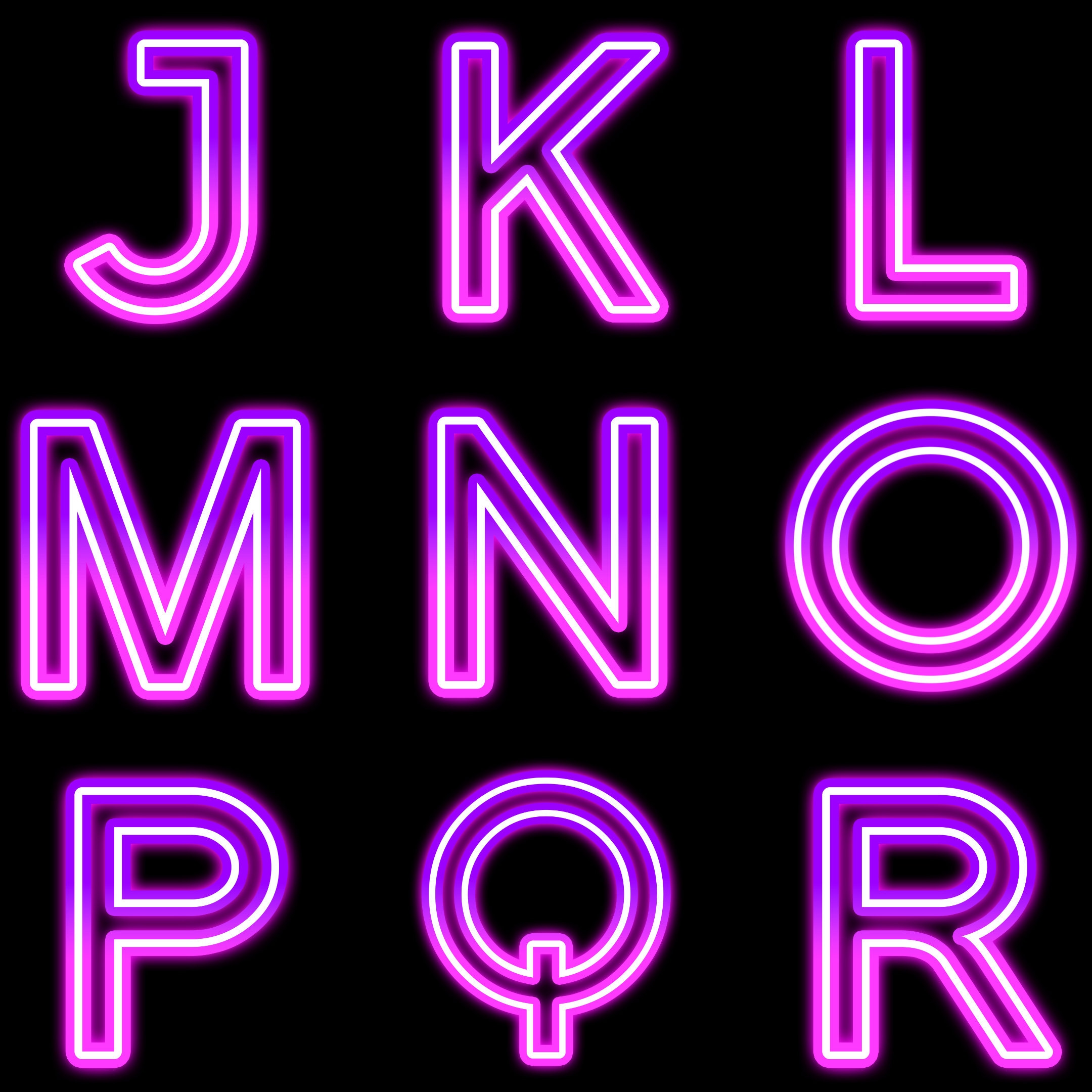 Pink Neon Letters PNG SVG Clipart Bundle, Neon Alphabet, Neon Font Svg ...