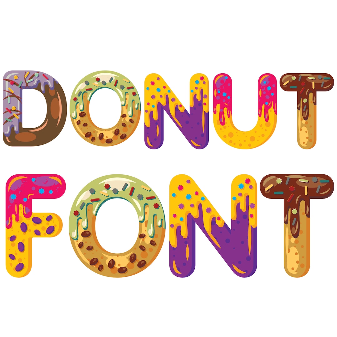 3D Donut Font Clipart PNG SVG Bundle, Donuts Letters, Sweets Alphabet ...