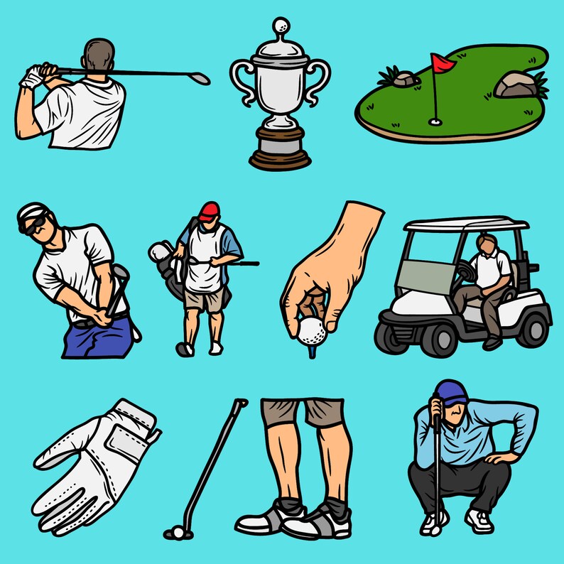 52 Golf Clipart Bundle SVG PNG JPG Pdf, Golfer Clipart, Golf Player ...