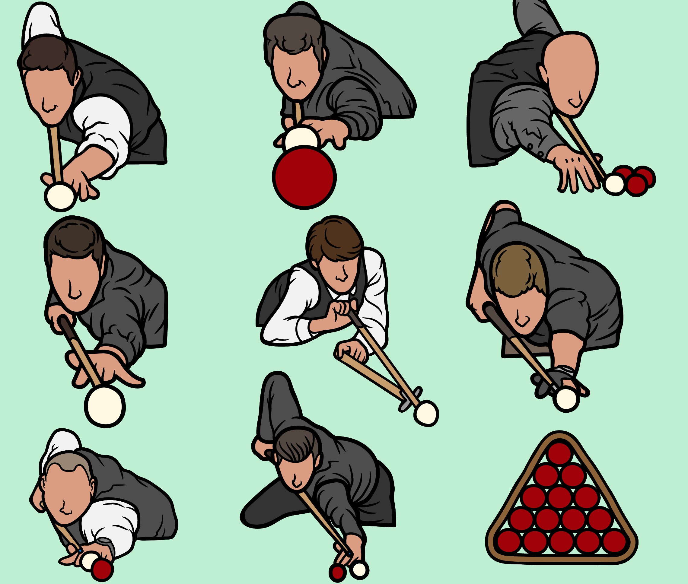 49 Billiards Clipart Bundle SVG PNG JPG Pdf Icons, Snooker Clipart ...