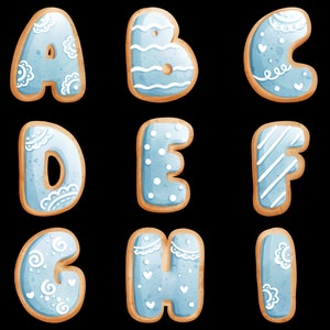 Cartoon Cookies Letters Clipart PNG SVG Bundle, Cookie Font, Cookie ...