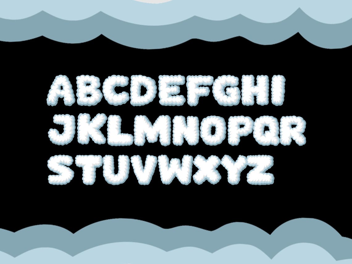 Cloud Letters Clipart Bundle: PNG SVG Alphabet Font - Etsy