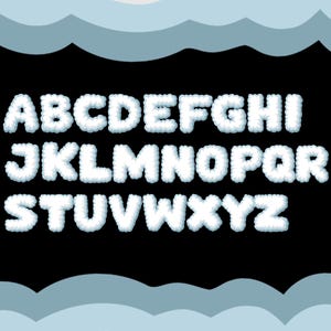 Cloud Letters PNG SVG Clipart Bundle, Cloud Alphabet, Cloud Font Svg ...