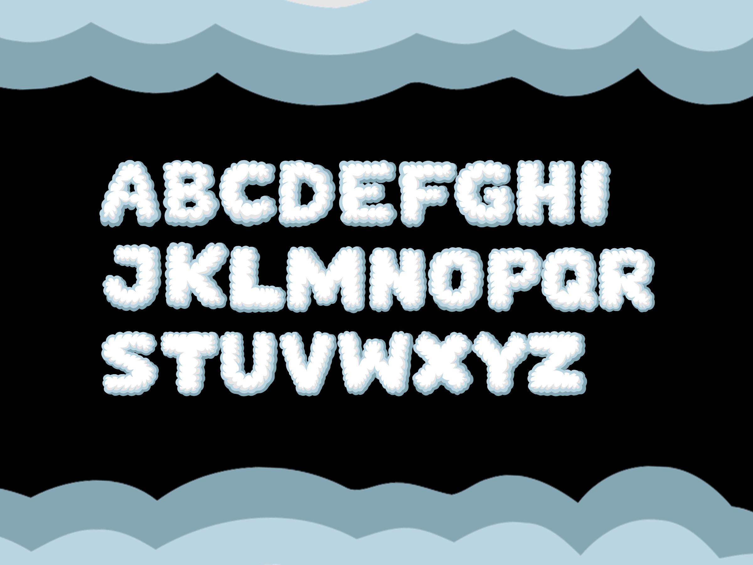 Cloud Letters Clipart Bundle: PNG SVG Alphabet Font - Etsy
