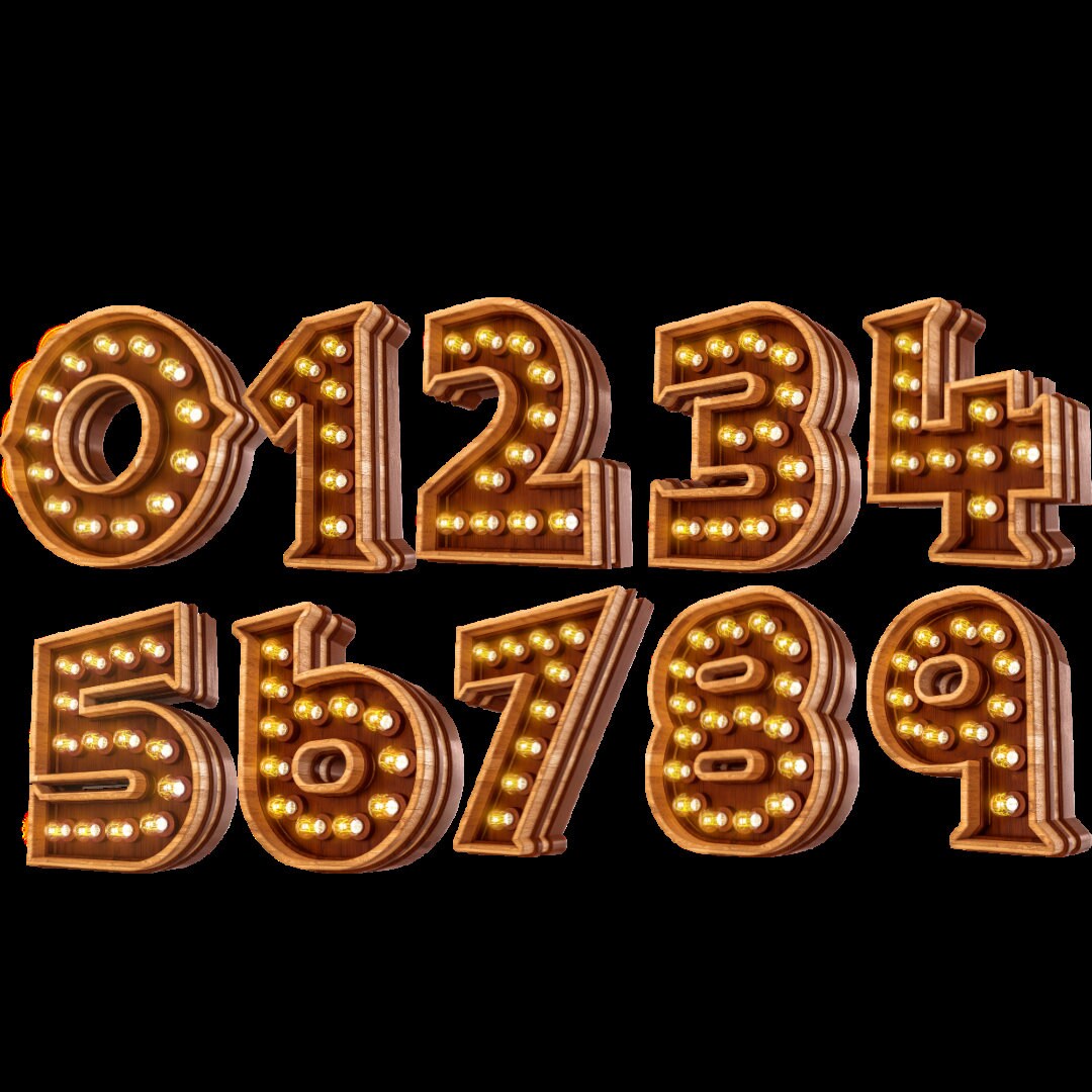 3D Marquee Light Font Clipart: Retro Alphabet PNG SVG Bundle - Etsy