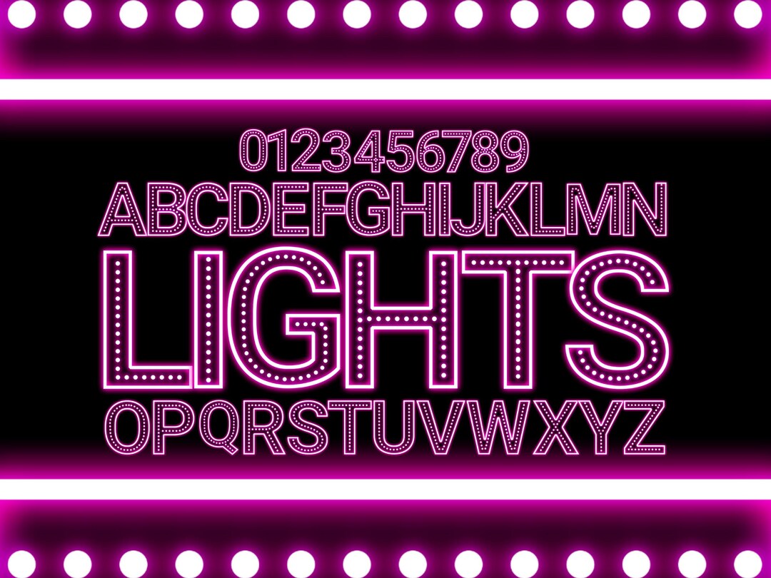 Pink Neon Letters PNG SVG Clipart Bundle, Neon Alphabet, Neon Font Svg ...