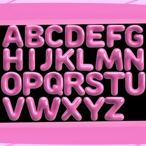 3D Bubbly Pink Letters Clipart PNG SVG Bundle, Bubbly Font, Bubbly ...