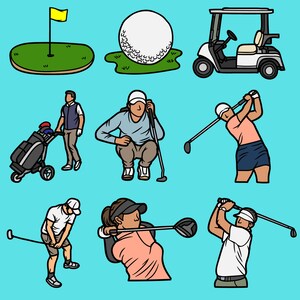 52 Golf Clipart Bundle SVG PNG JPG Pdf, Golfer Clipart, Golf Player ...