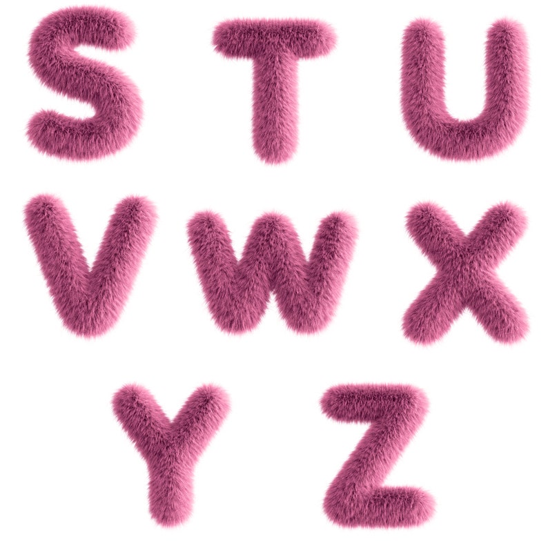 3D Furry Letters Clipart PNG SVG Bundle, Furry Font, Fluffy Alphabet ...