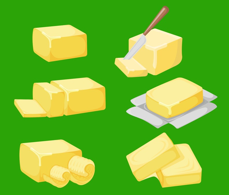 18 Butter Clipart Bundle SVG PNG JPG Pdf Icons, Margarine Clipart ...