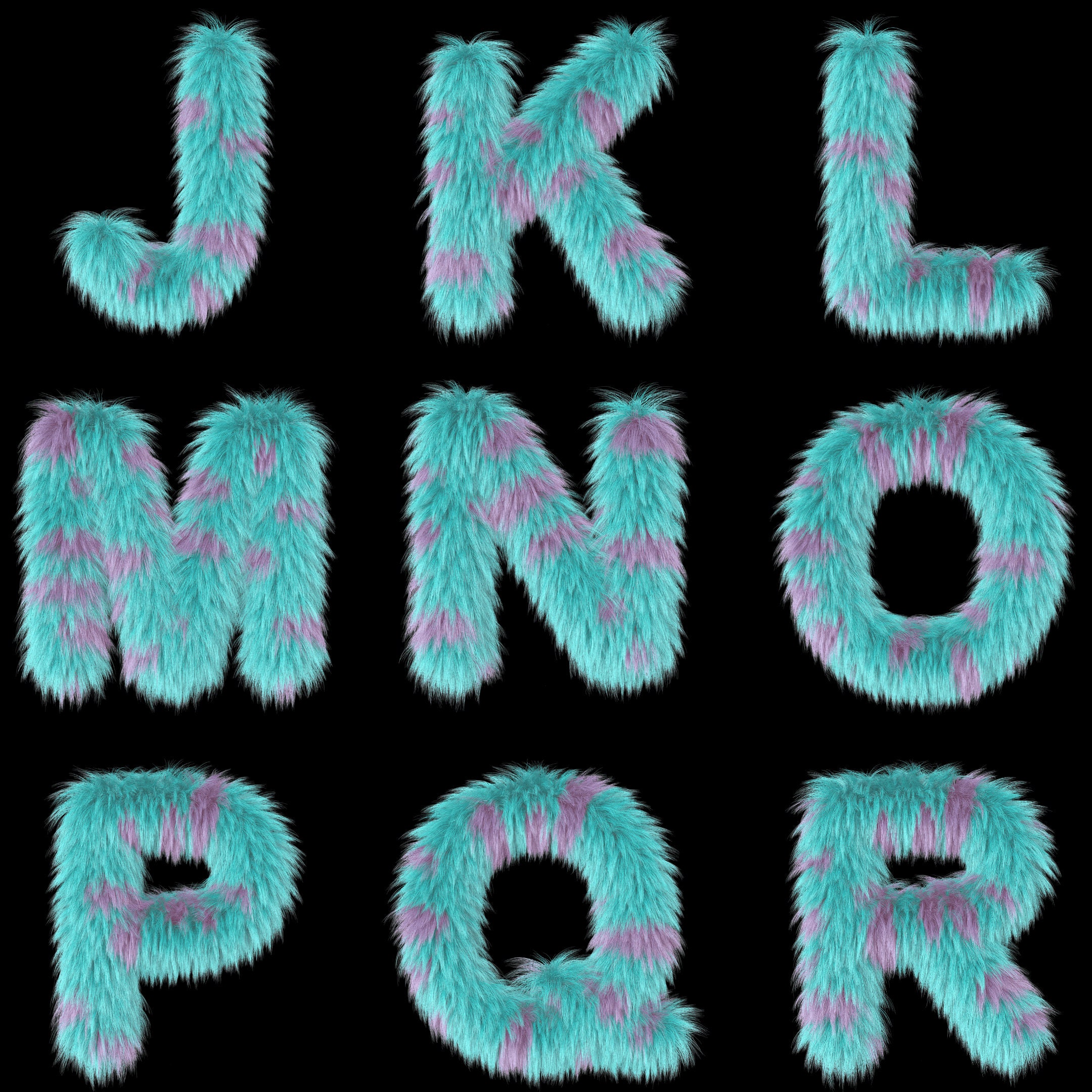 3D Furry Letters Clipart PNG SVG Bundle, Furry Font, Fluffy Alphabet ...