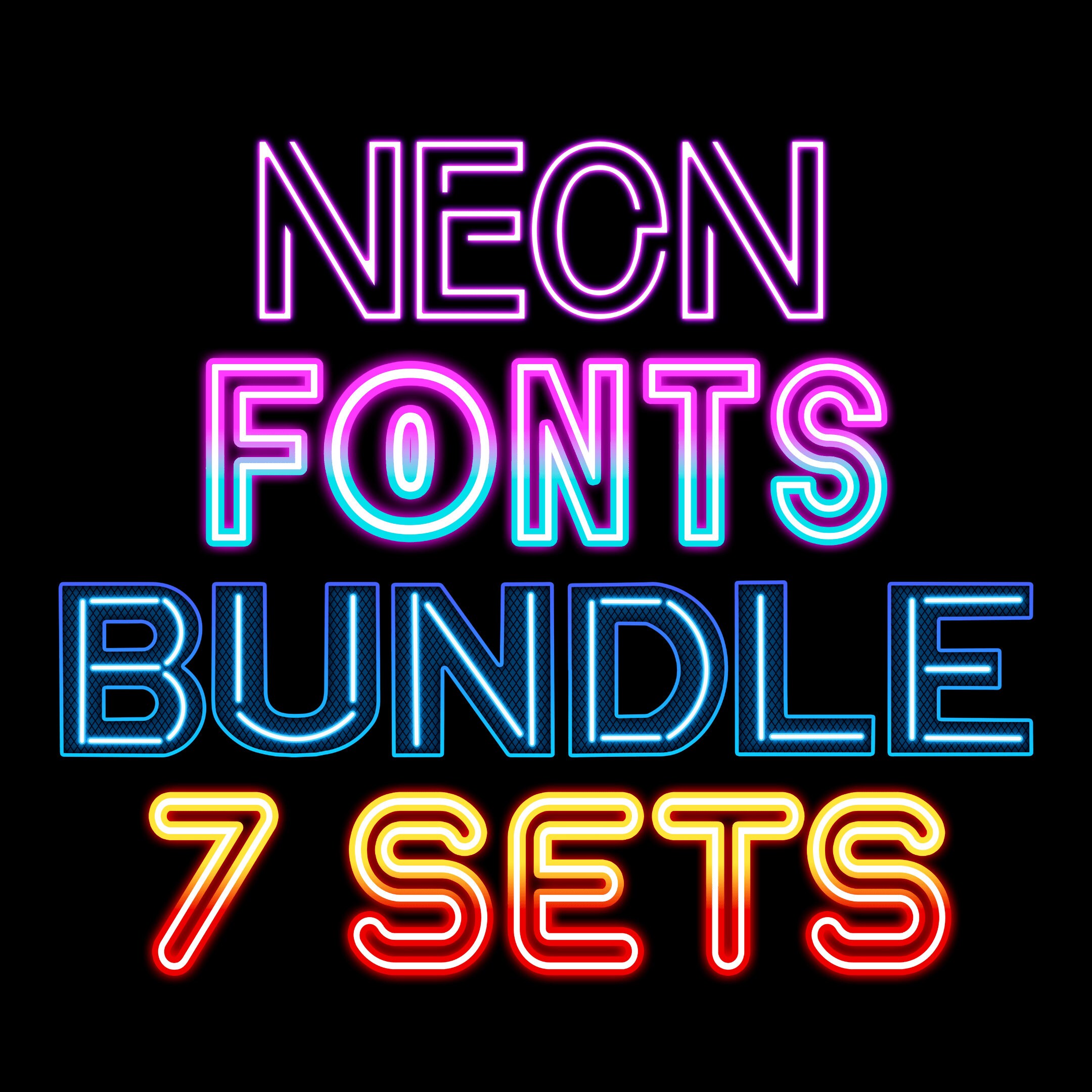 Neon Letters PNG SVG Clipart Bundle, Neon Alphabet, Neon Font Svg, Neon ...