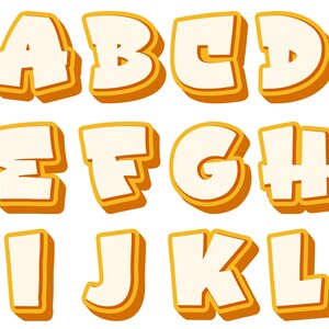 3D Comic Letters Clipart PNG SVG Bundle, Comic Font, Comic Alphabet, 3D ...