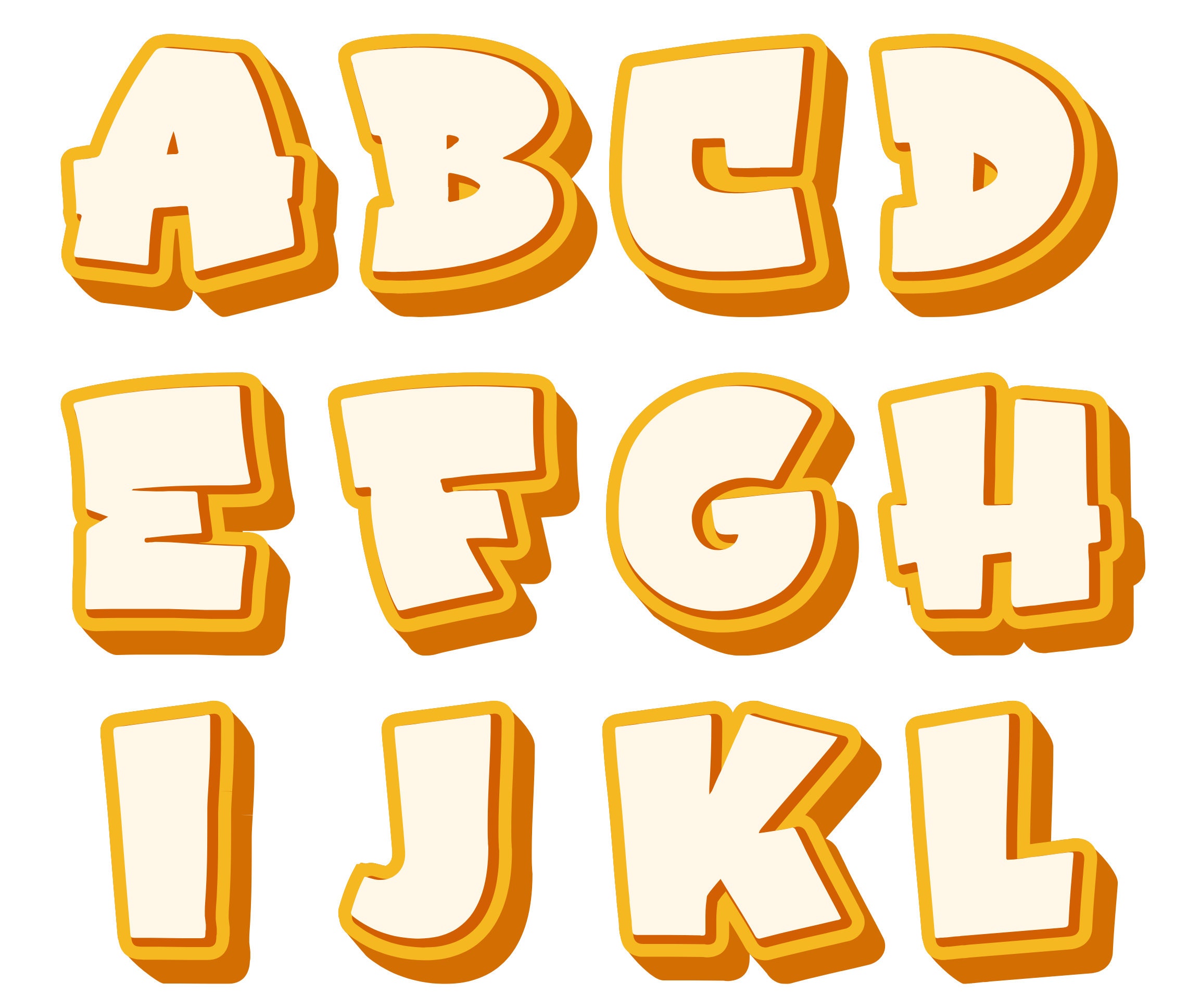 3D Comic Letters Clipart PNG SVG Bundle, Comic Font, Comic Alphabet, 3D ...
