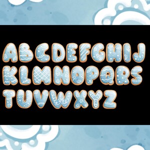 Cartoon Cookies Letters Clipart PNG SVG Bundle, Cookie Font, Cookie ...