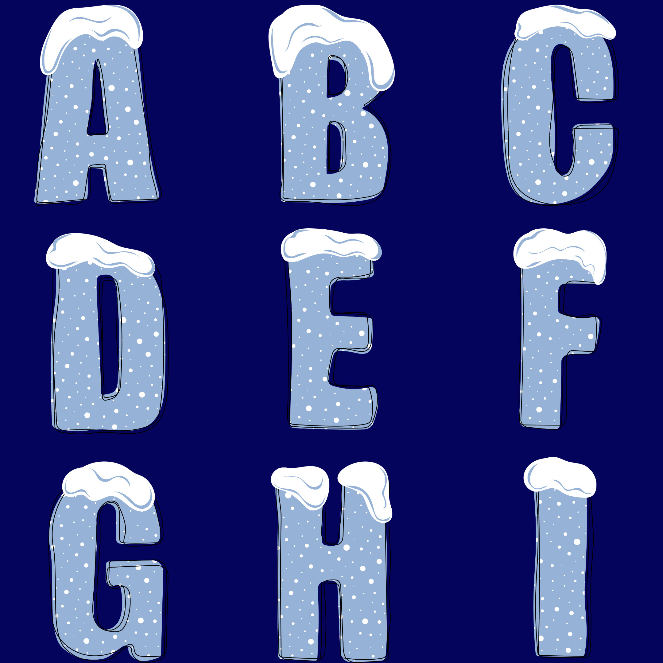 Winter Letters PNG SVG Bundle, Winter Font, Winter Alphabet, Snow Font ...