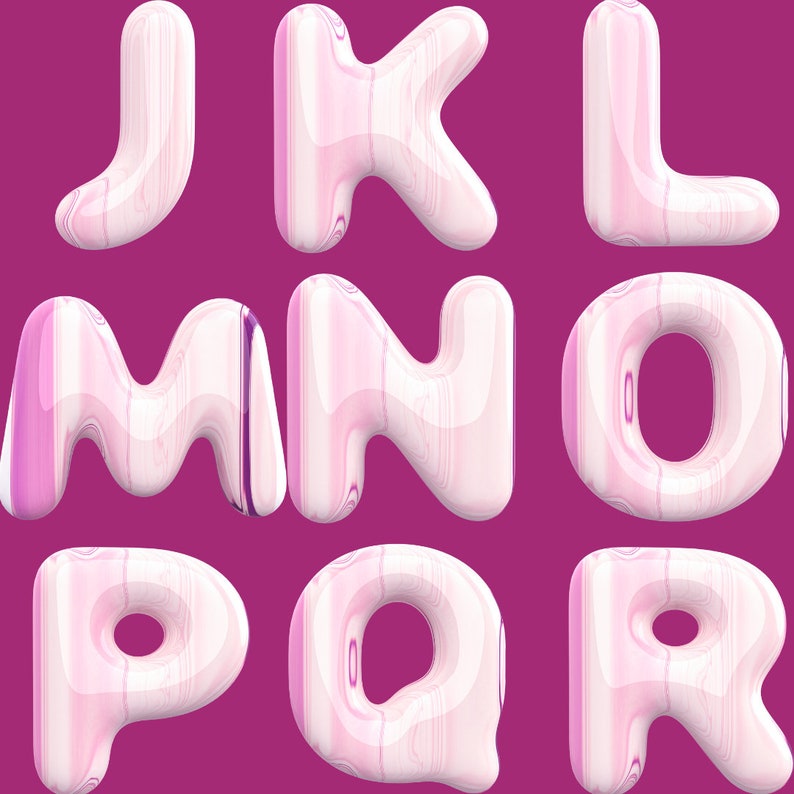 3D Bubbly Letters Clipart PNG SVG Bundle, Bubbly Font, Bubbly Alphabet ...