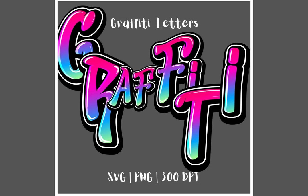 3D Graffiti Font Clipart PNG SVG Bundle, Urban Graffiti Font Svg, Retro ...