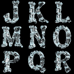 3D Ice Letters PNG SVG Bundle, Ice Font, Ice Alphabet, Winter Font ...