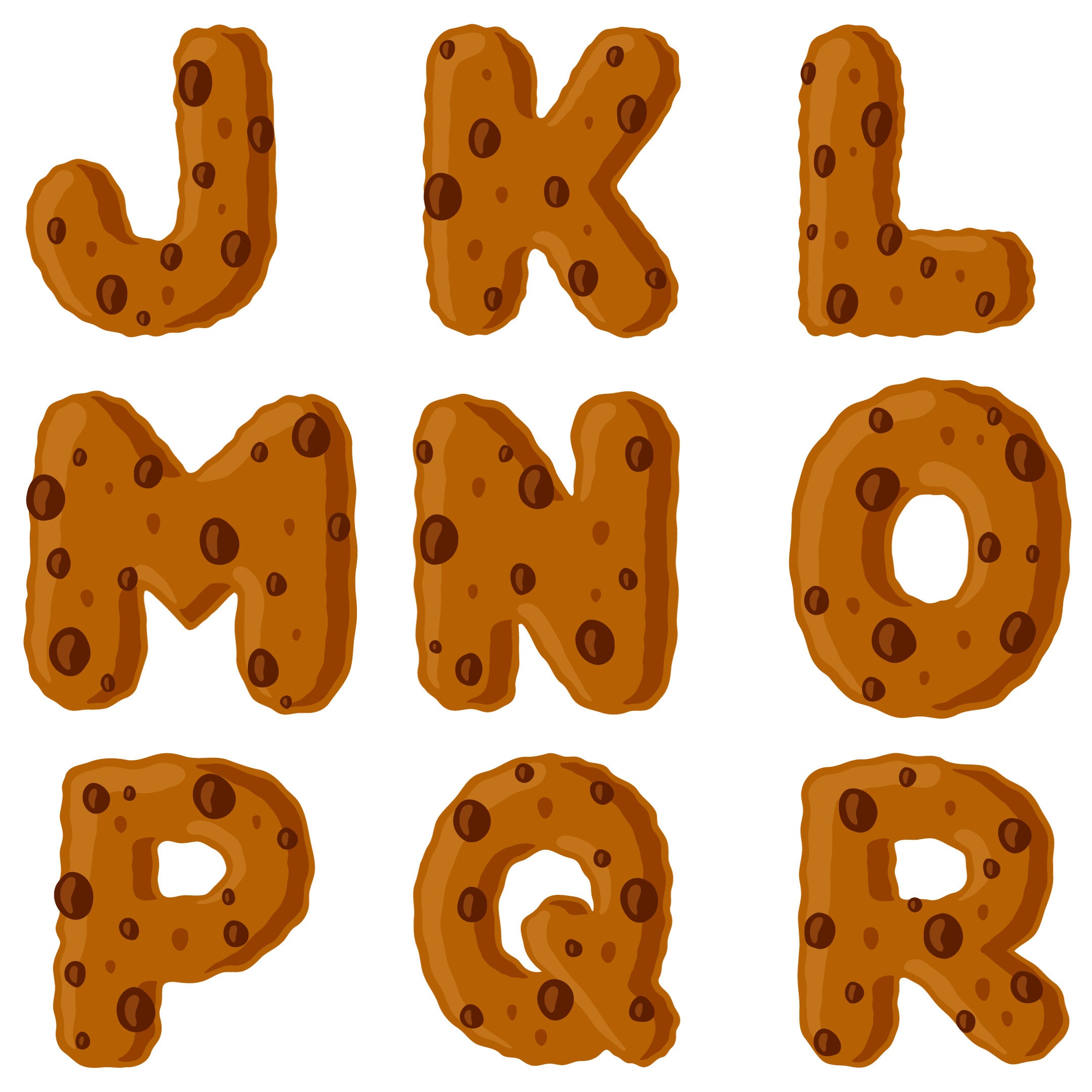 Cookie Font Clipart PNG SVG Bundle, Cookies Font Svg, Food Letters ...