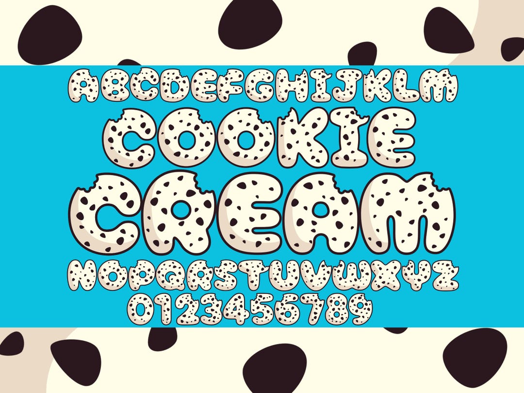 Cookie Alphabet Clipart Letters PNG SVG Bundle, Cookie Cream Font Svg ...