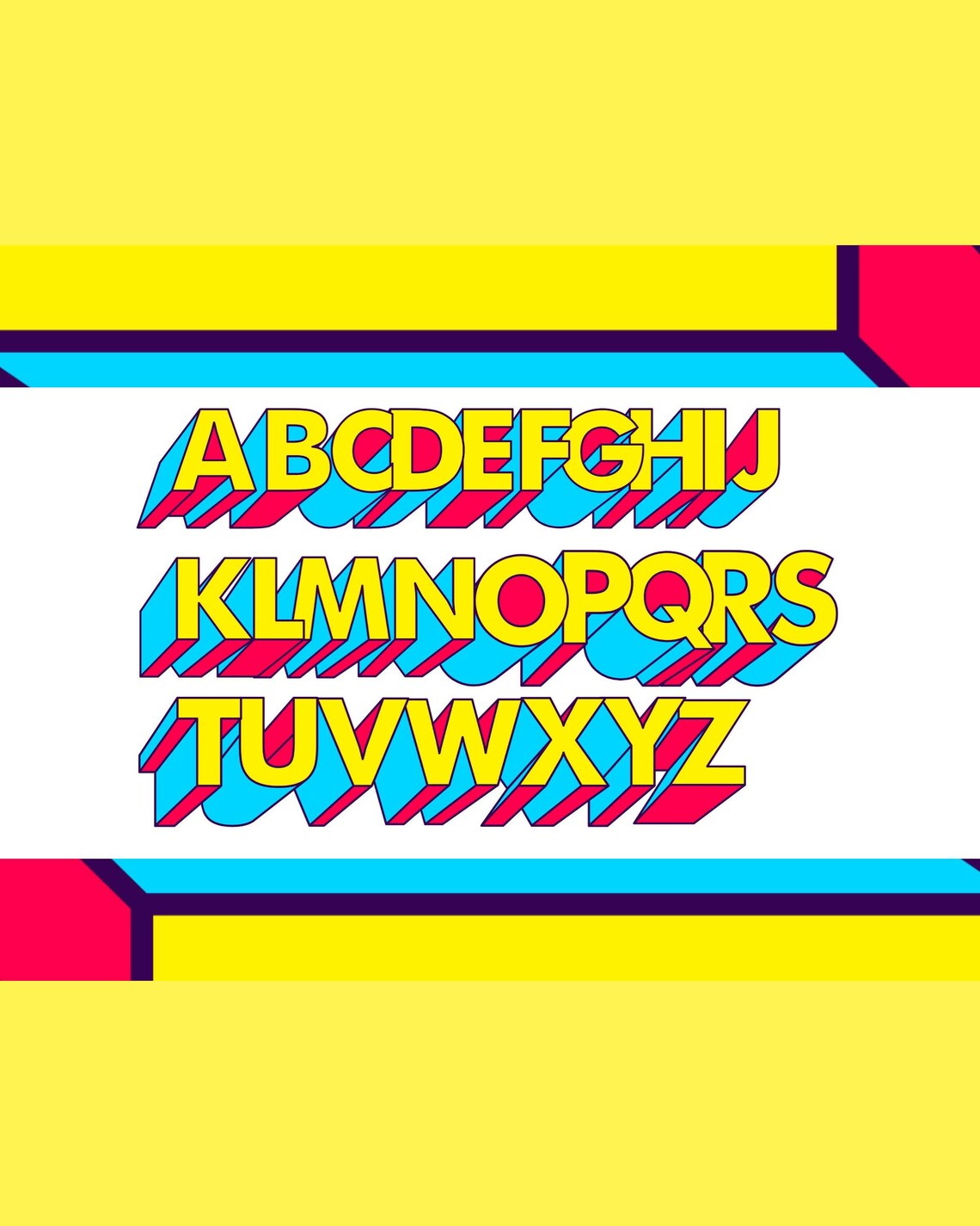 3D Comic Letters Clipart Bundle: PNG SVG Font, Hand Drawn Alphabet - Etsy