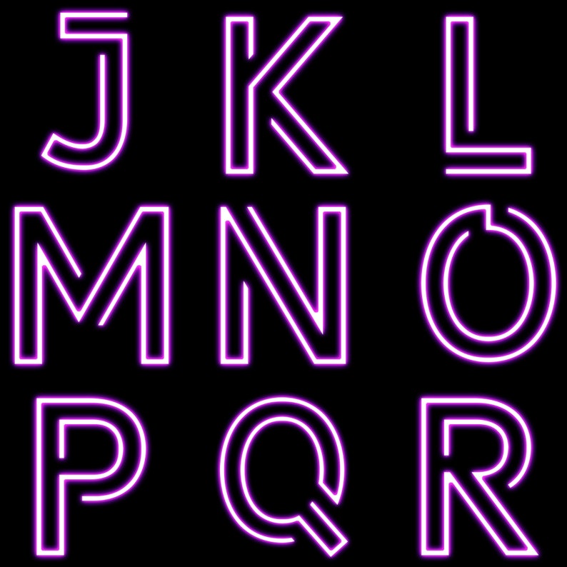 Pink Neon Letters PNG SVG Clipart Bundle, Neon Alphabet, Neon Font Svg ...