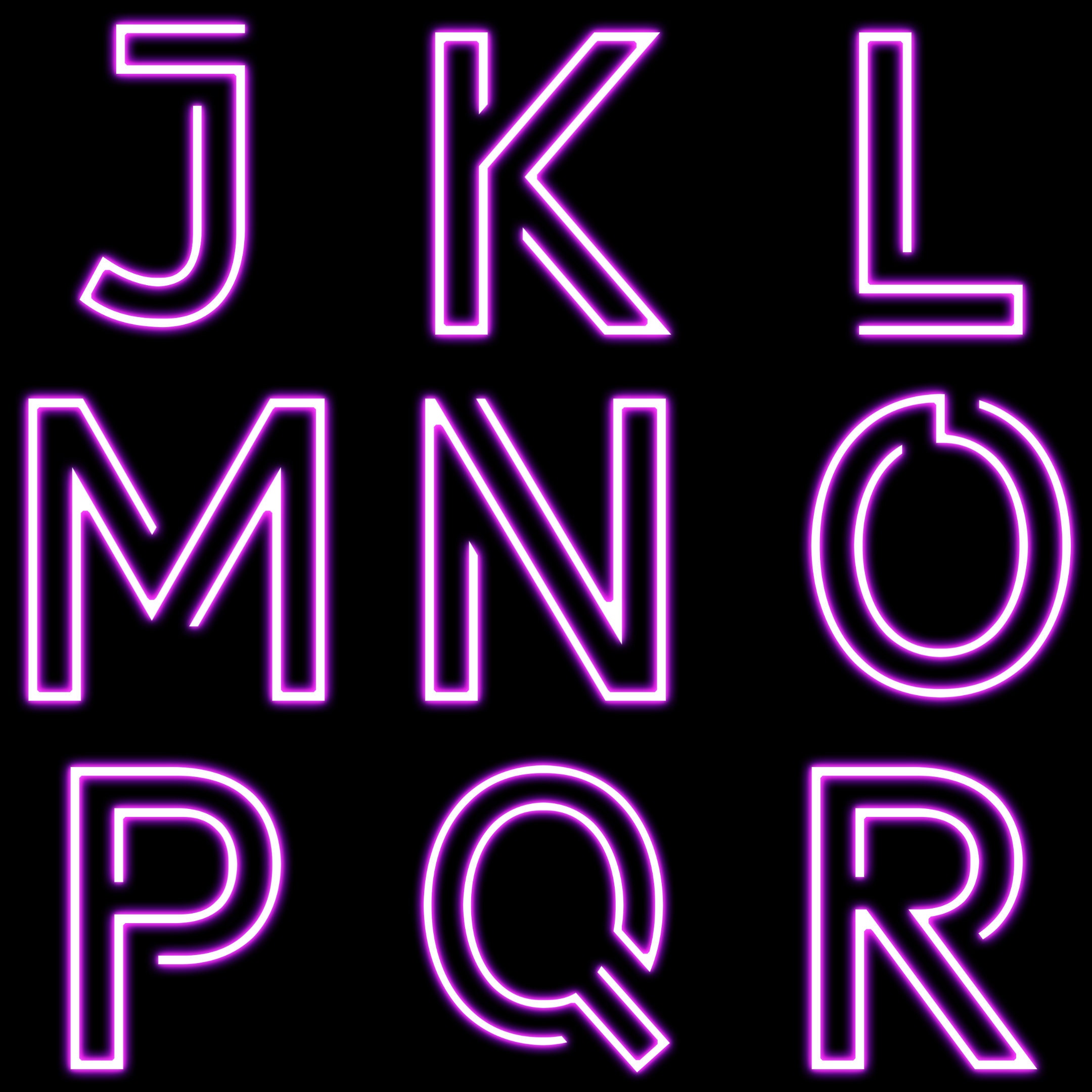 Pink Neon Letters PNG SVG Clipart Bundle, Neon Alphabet, Neon Font Svg ...