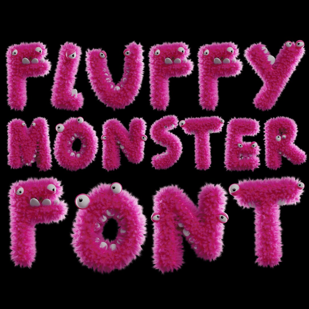 3D Furry Letters Clipart PNG SVG Bundle, Furry Monster Font, Fluffy ...