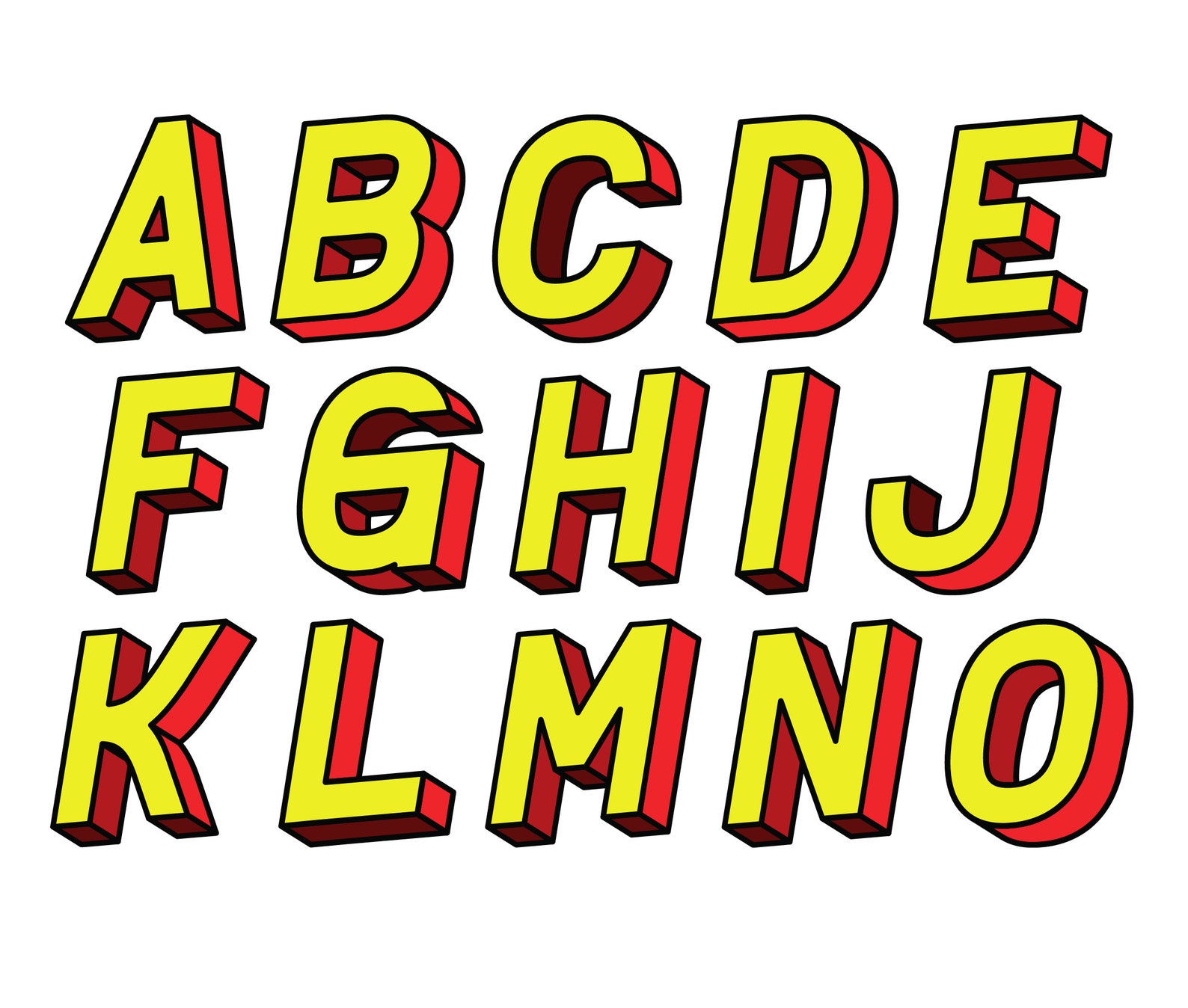 3D Retro Comic Letters Clipart PNG SVG Bundle, Retro Font, Retro ...