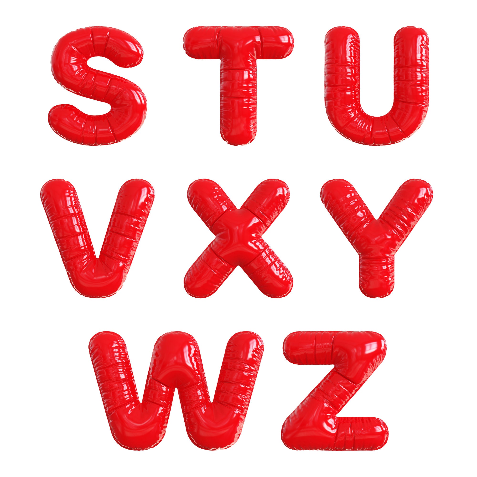 3D Balloon Letters Clipart PNG SVG Bundle, Bubbly Font, Bubbly Alphabet ...