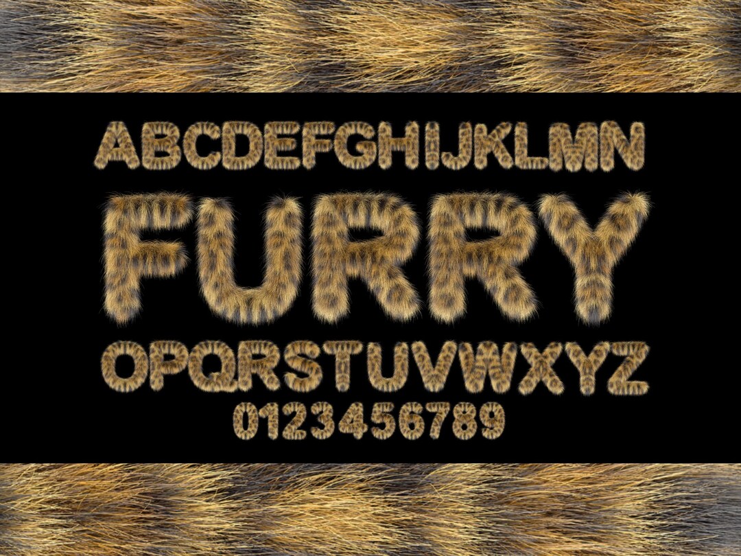 3D Furry Letters Clipart PNG SVG Bundle, Pelzleopard-Schriftart ...