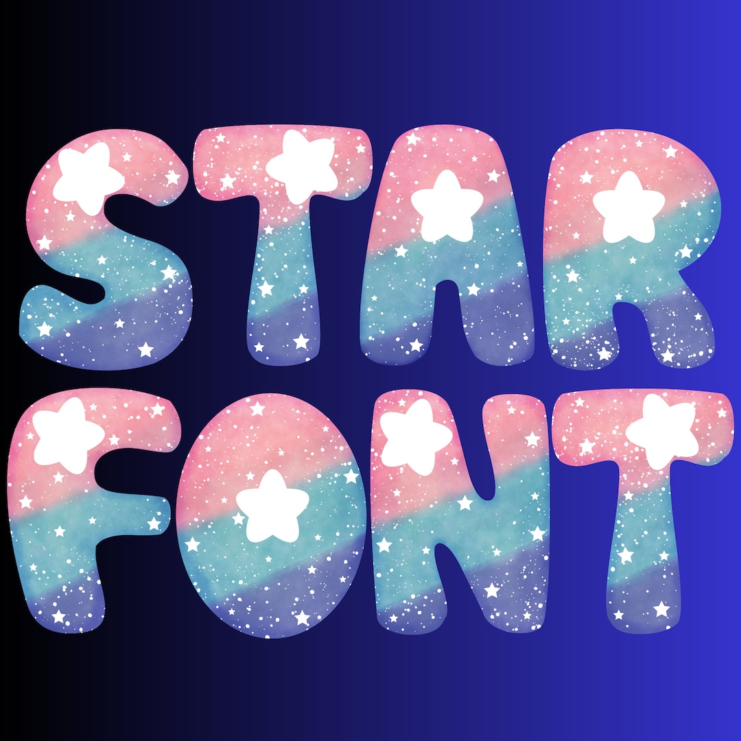 Stars Watercolor Letters Clipart PNG SVG Bundle, Star Font, Star ...