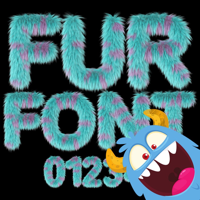 3D Furry Letters Clipart PNG SVG Bundle, Furry Font, Fluffy Alphabet ...