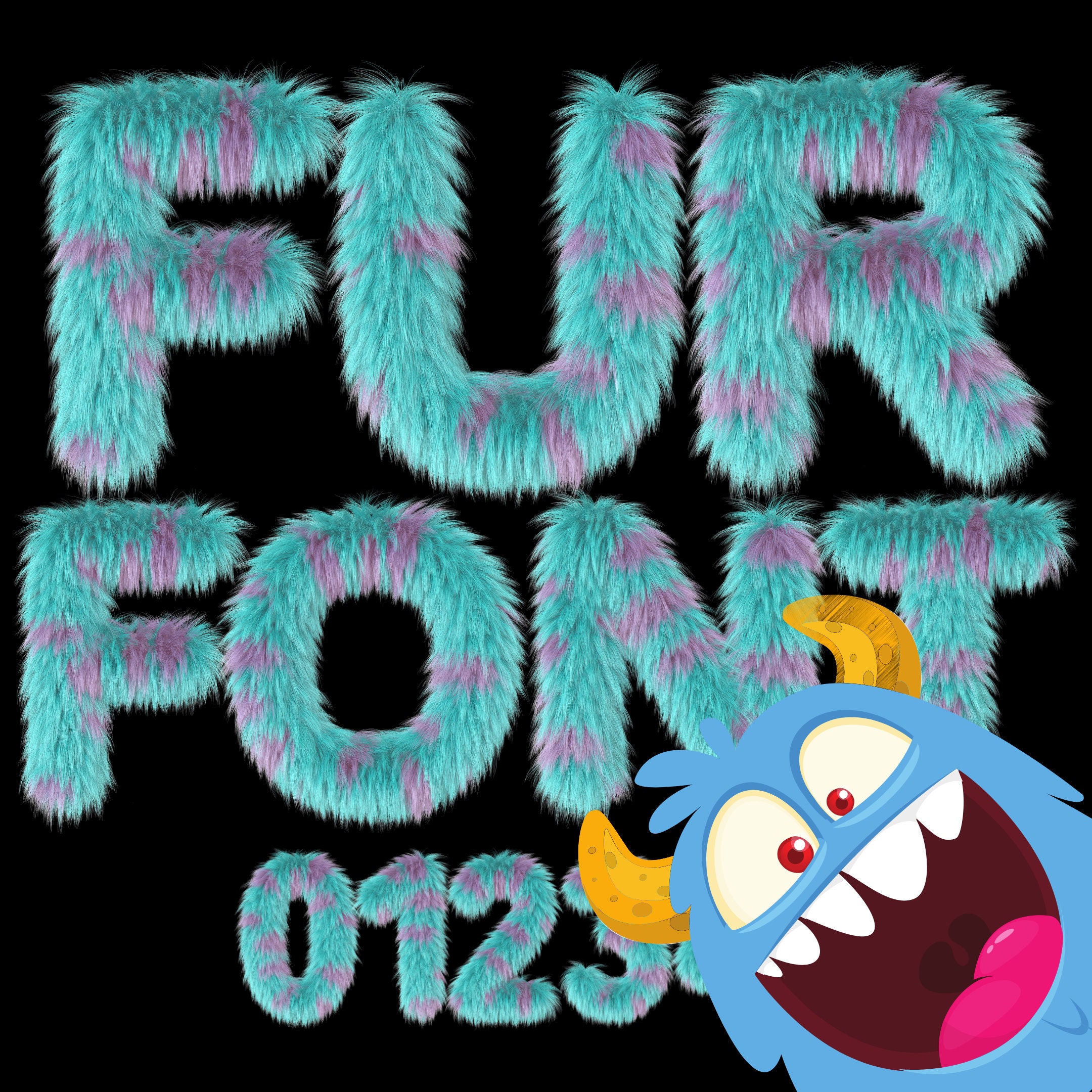3D Furry Letters Clipart PNG SVG Bundle, Furry Font, Fluffy Alphabet ...