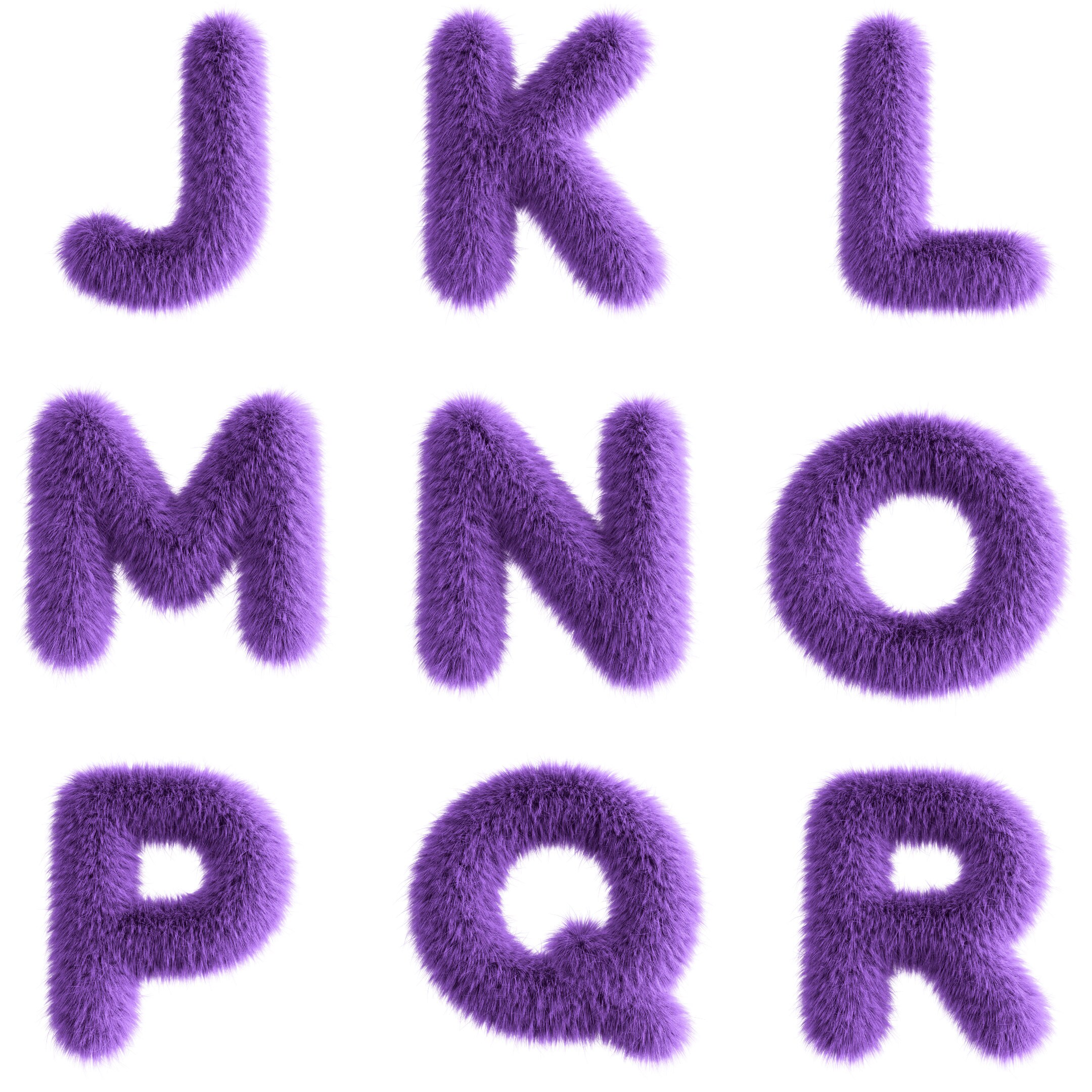 3D Furry Letters Clipart PNG SVG Bundle, Furry Font, Fluffy Alphabet ...