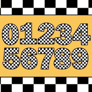 Checkered Alphabet Clipart: Racing Font PNG SVG Bundle - Etsy