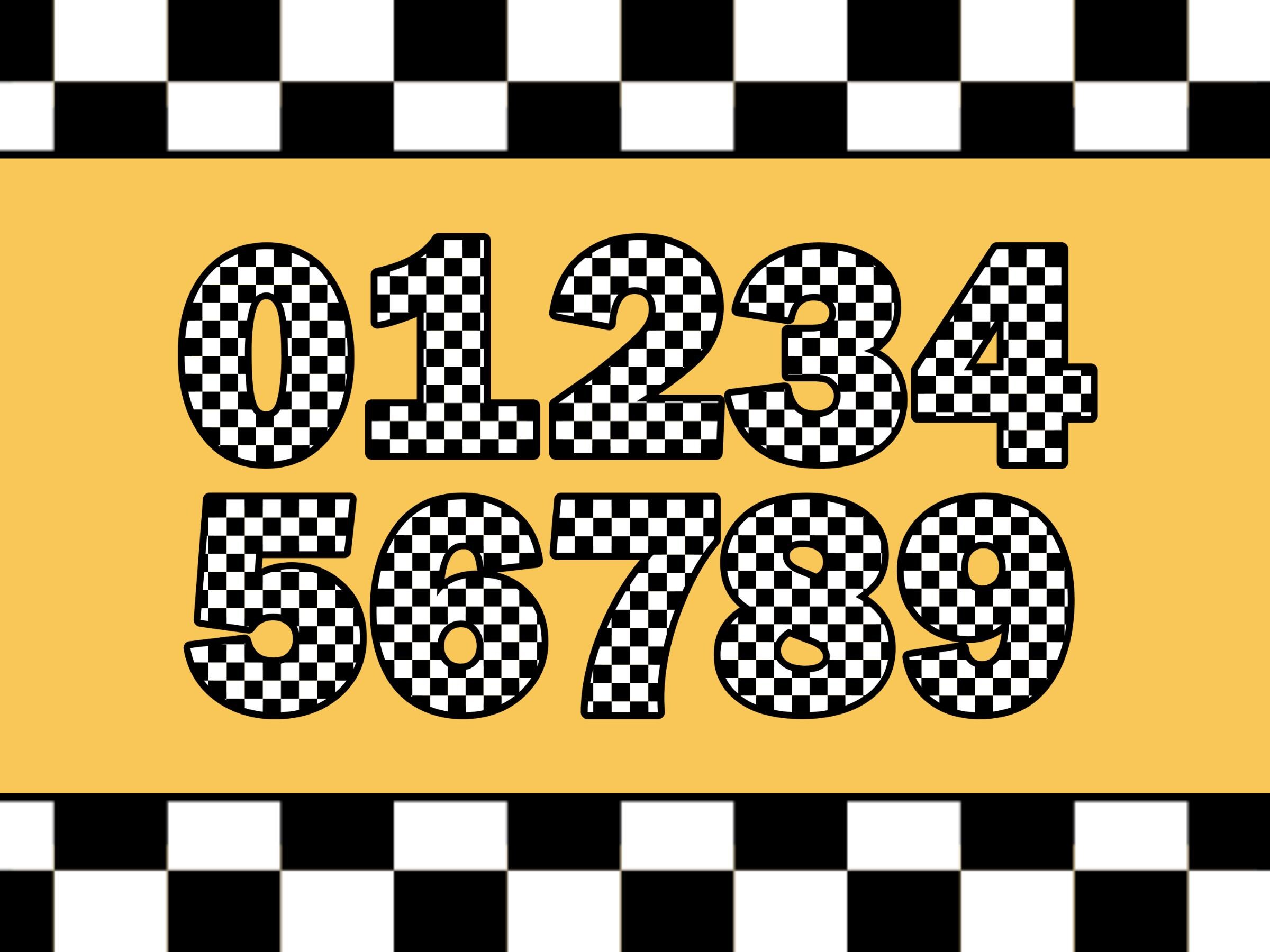 Checkered Alphabet Clipart: Racing Font PNG SVG Bundle - Etsy