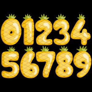 Pineapple Letters Clipart PNG SVG Bundle, Pineapple Font, Pineapple ...