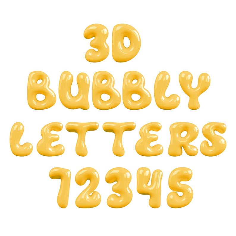 3D Bubbly Letters Clipart PNG SVG Bundle, Bubbly Font, Bubbly Alphabet ...